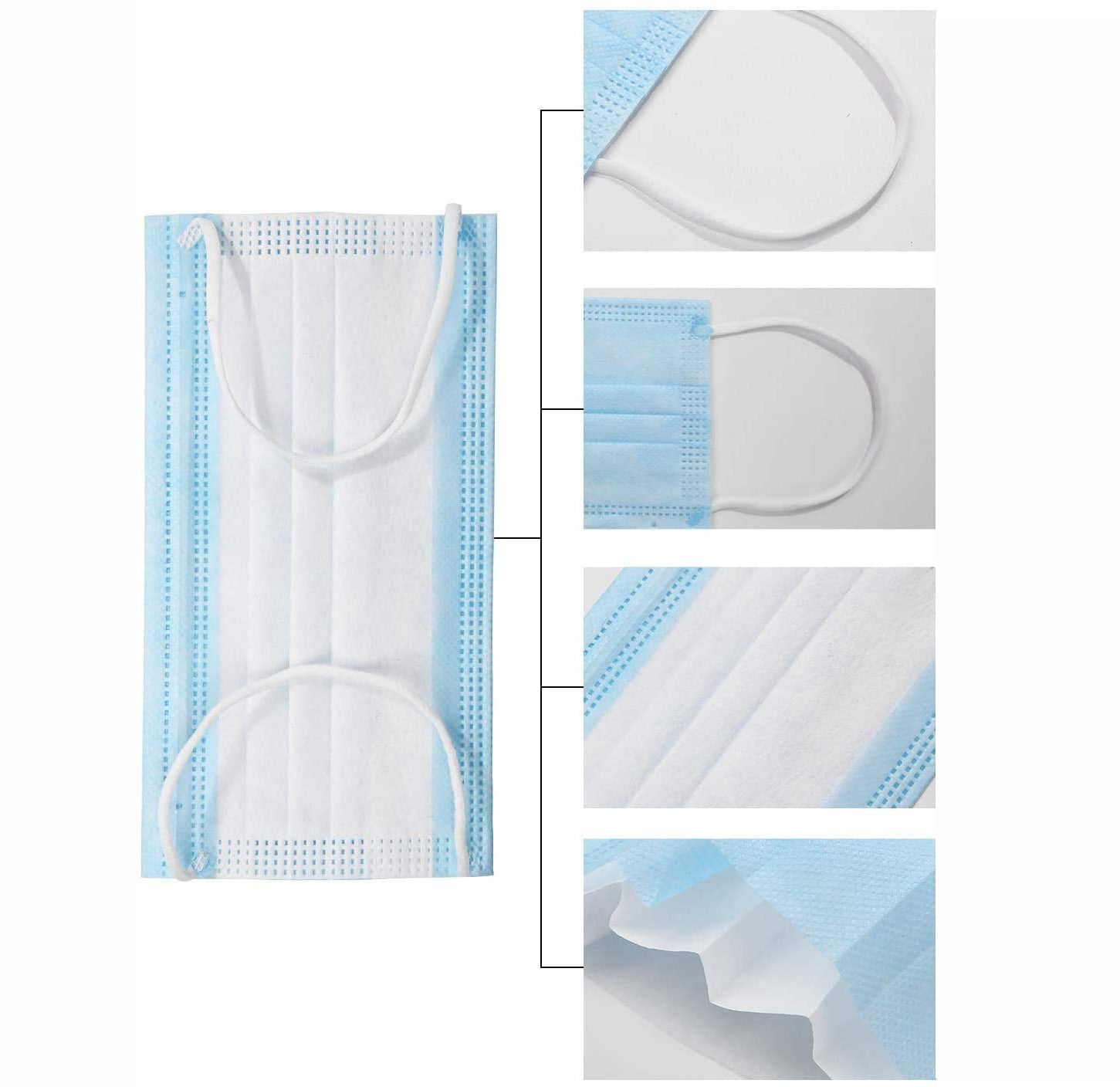 Disposable Face Masks, Facial Protection Surgical Mask - 10 PC