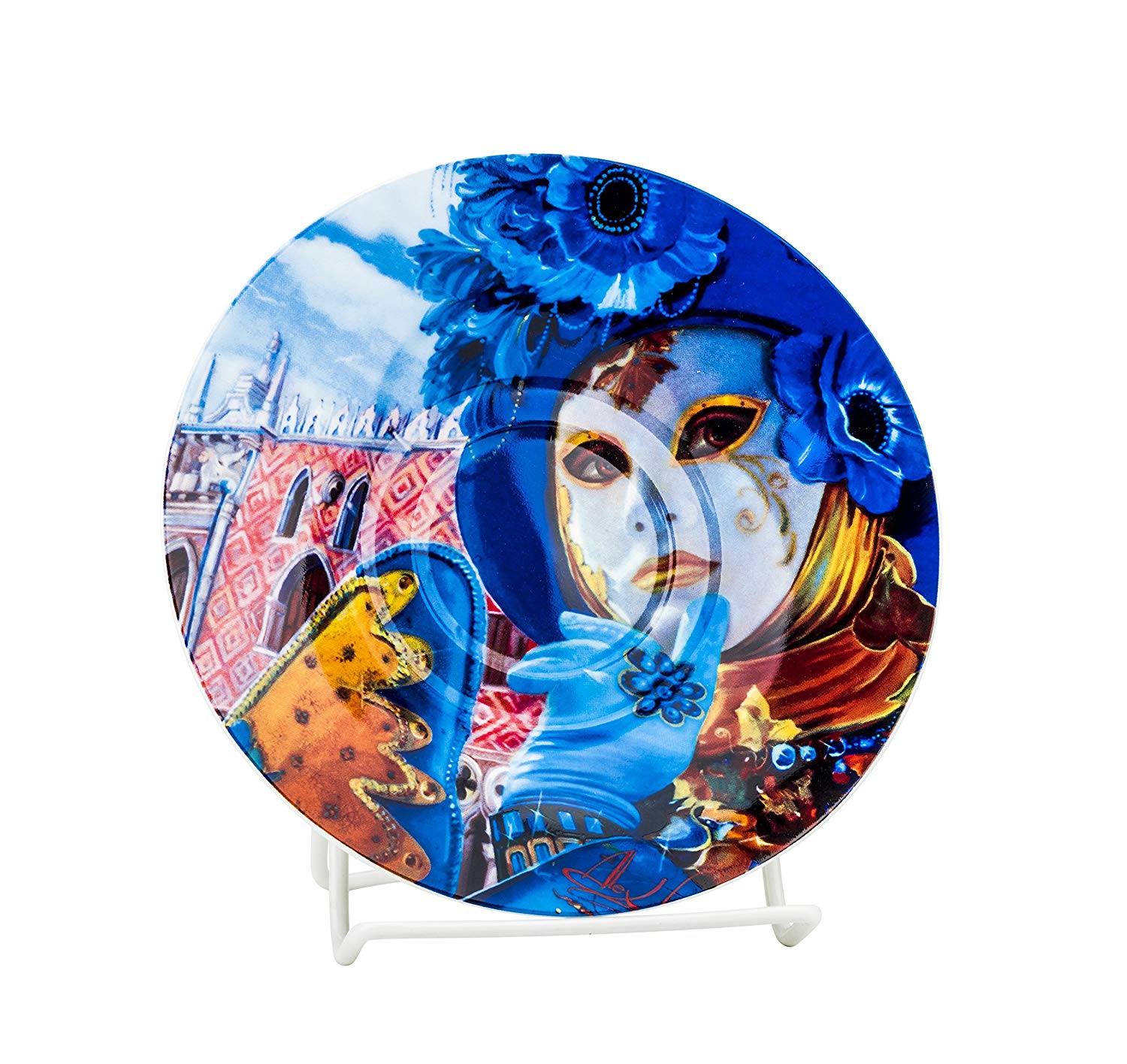 Carmani Painters Tea or Coffee Cup, "Venice Mask" Alex Levin (Venice M